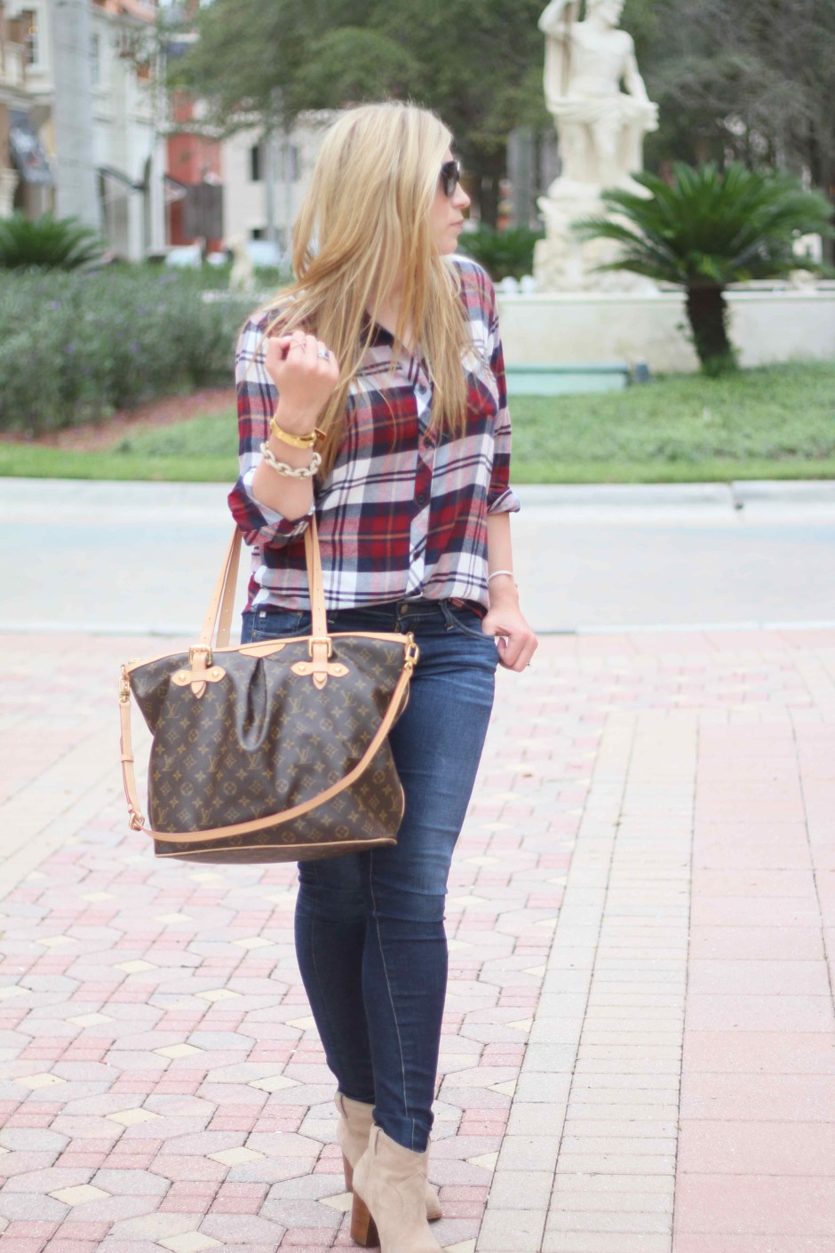 Fall Flannel... - Pink and Navy StripesPink and Navy Stripes
